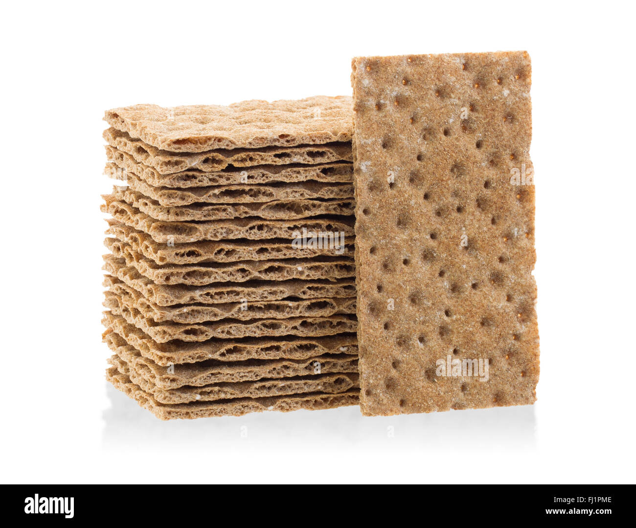 Stack of crackers (breakfast) isolated on a white background Stock ...