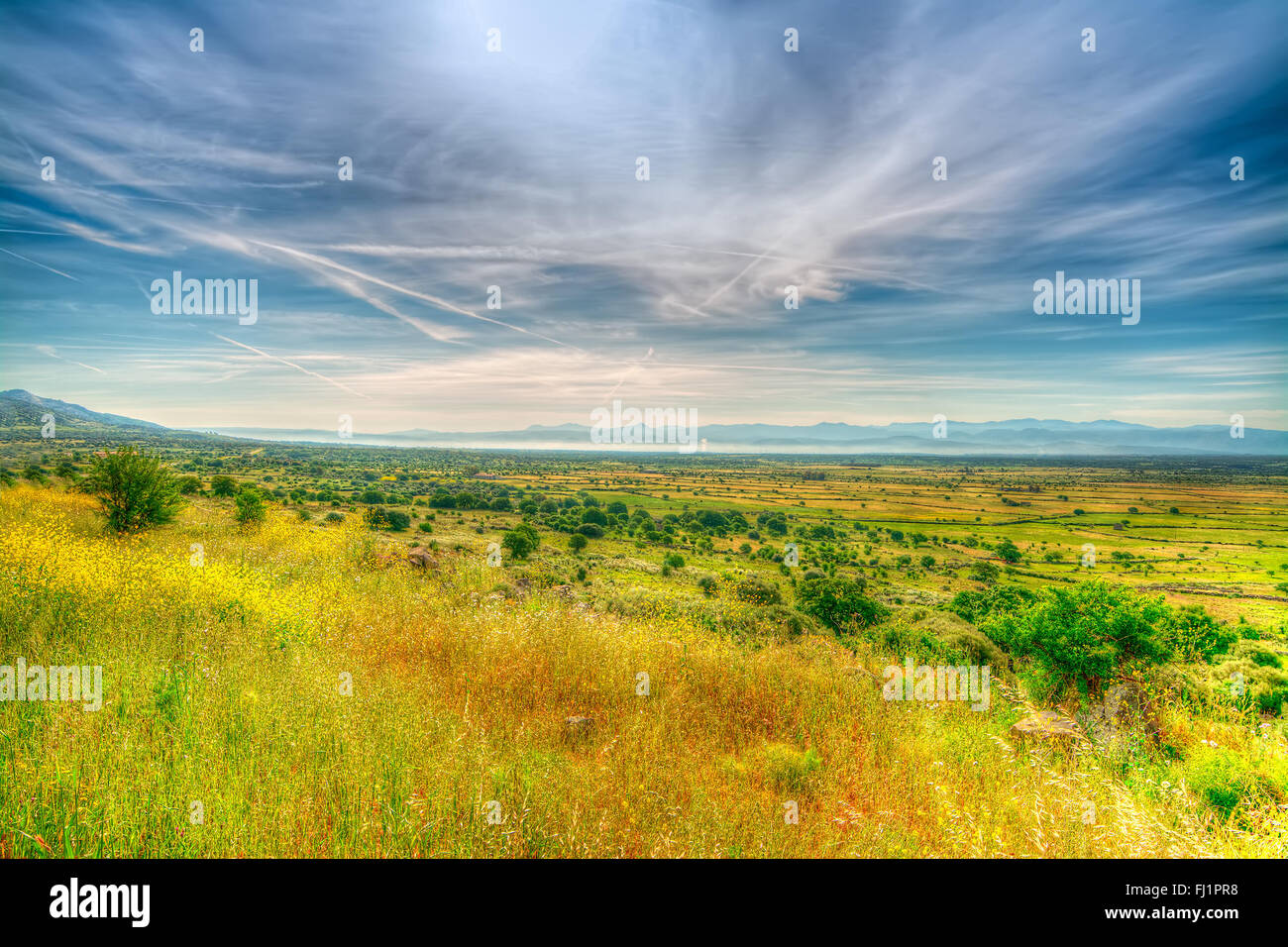 colorful sunset over sardinian countryside Stock Photo - Alamy