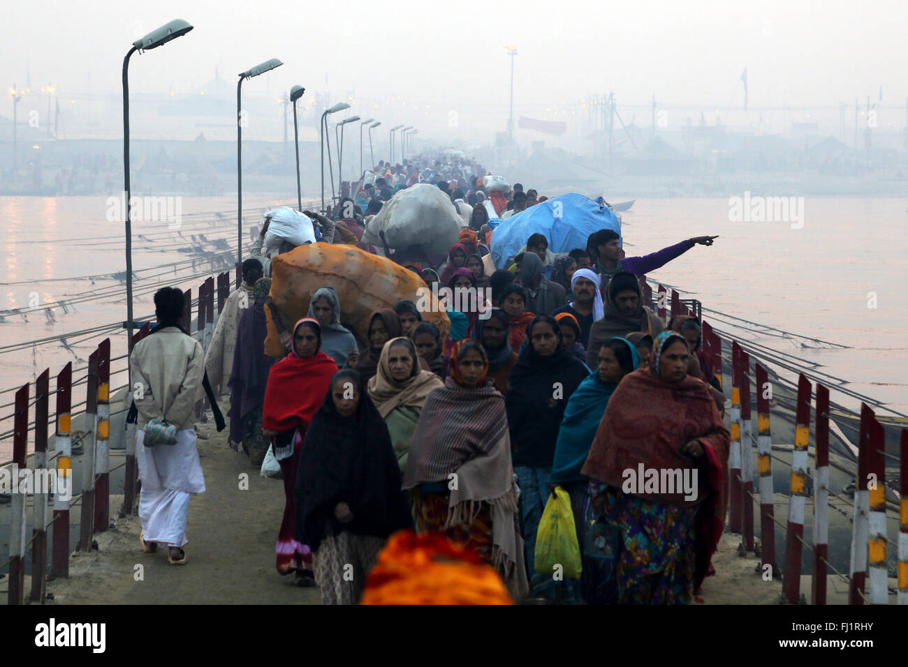 Maha Kumbh mela 2013 - People and crowd - January - February 2013 Stock ...