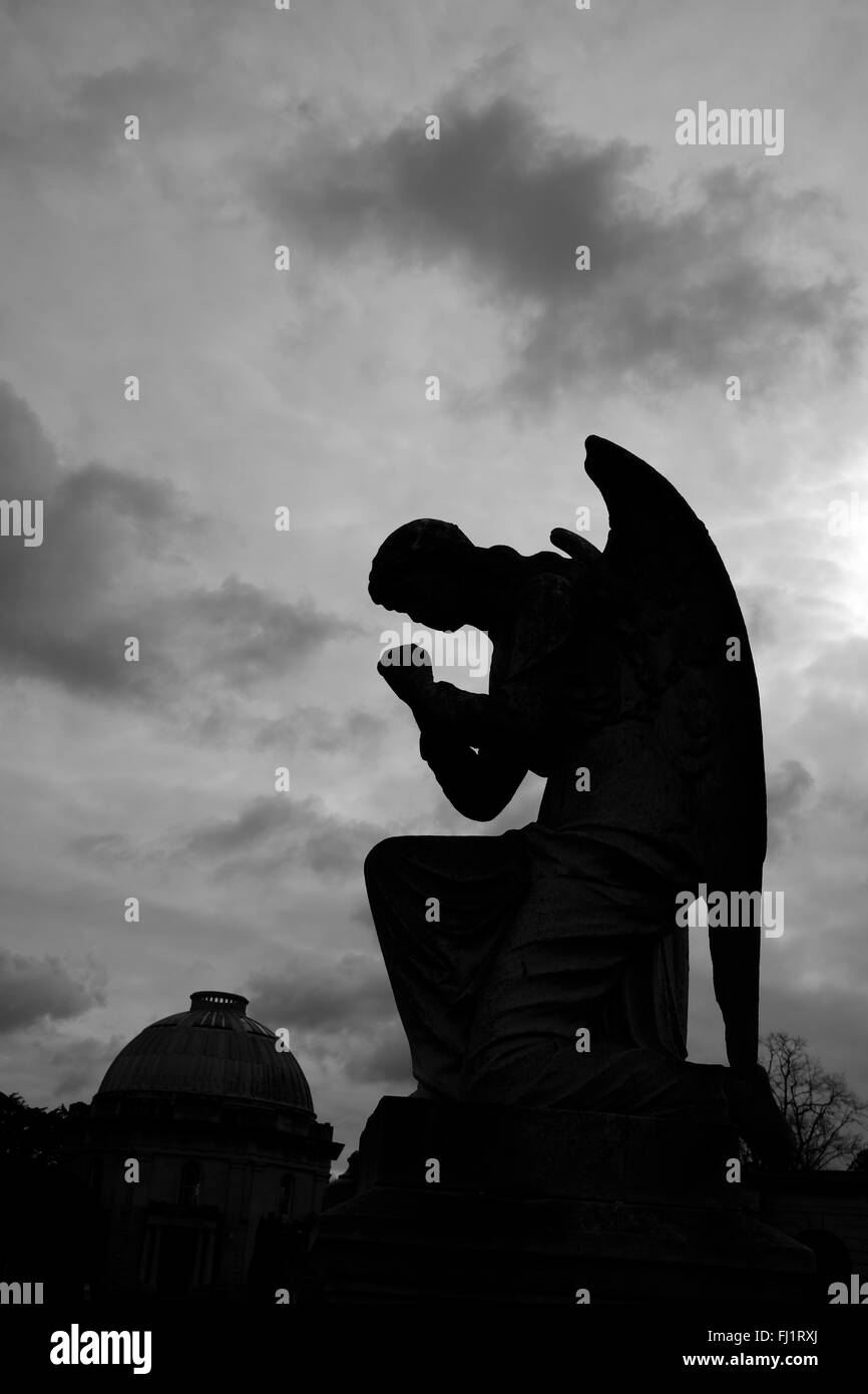 Angel kneeling Black and White Stock Photos & Images - Alamy