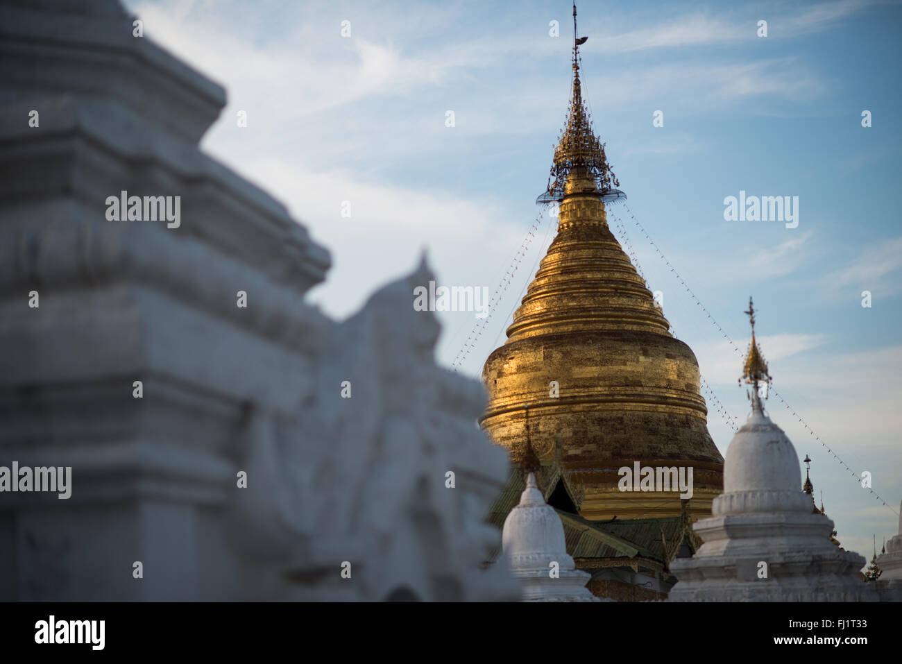 Kuthodaw Pagoda Golden Stupa Mandalay Myanmar // MANDALAY, Myanmar ...