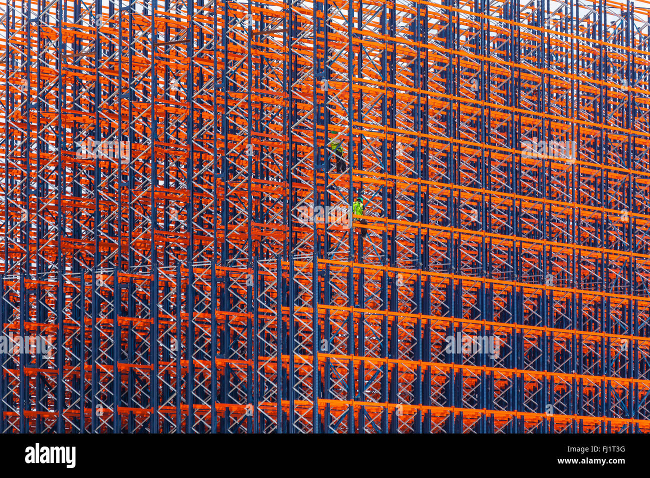 Red metal construction on the sky background Stock Photo - Alamy