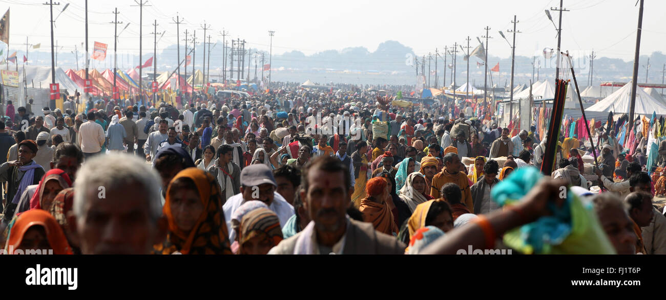 Maha Kumbh mela 2013 - People and crowd - January - February 2013 Stock ...