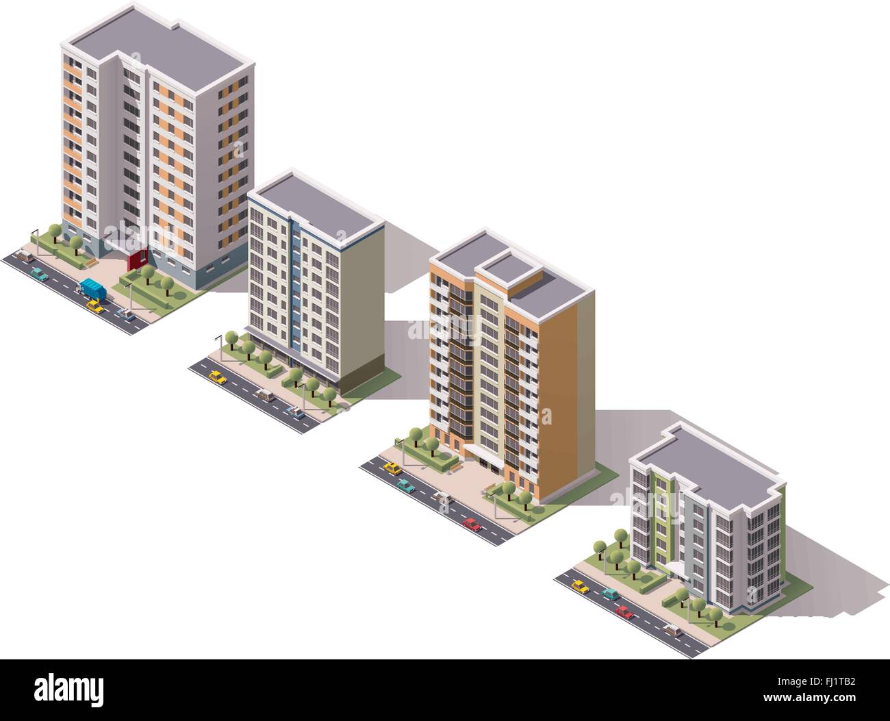 Vector isometric buildings set Stock Vector Image & Art - Alamy