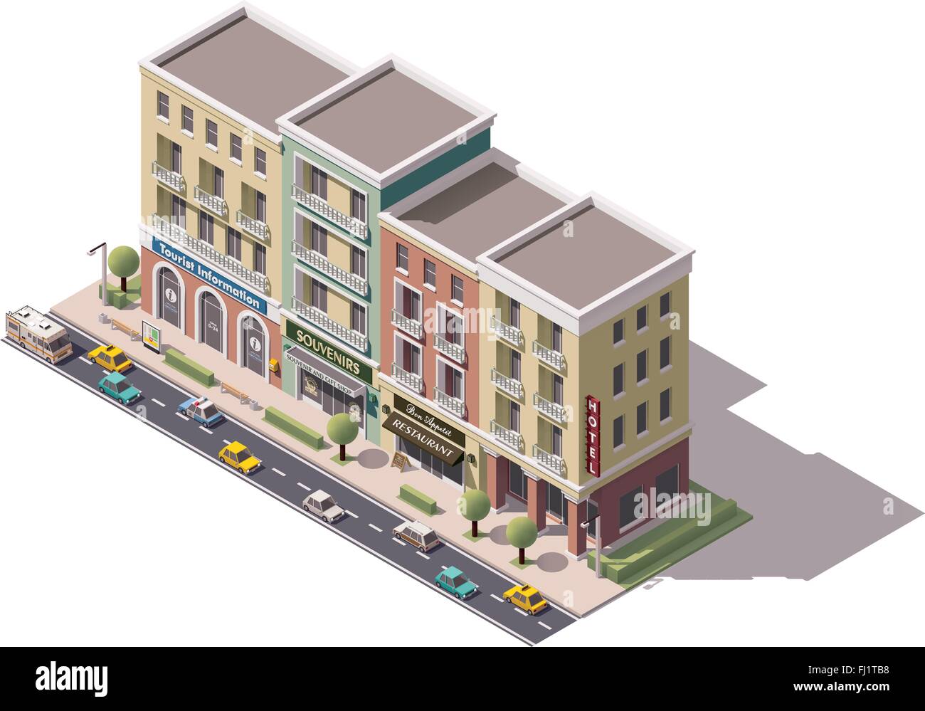 Vector isometric town street Stock Vector Image & Art - Alamy