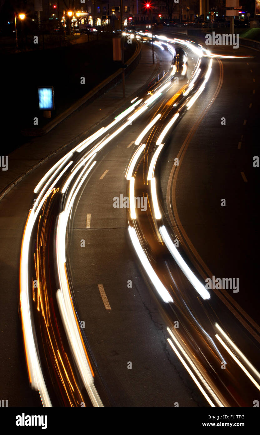 Night city road lights (long exposure Stock Photo - Alamy
