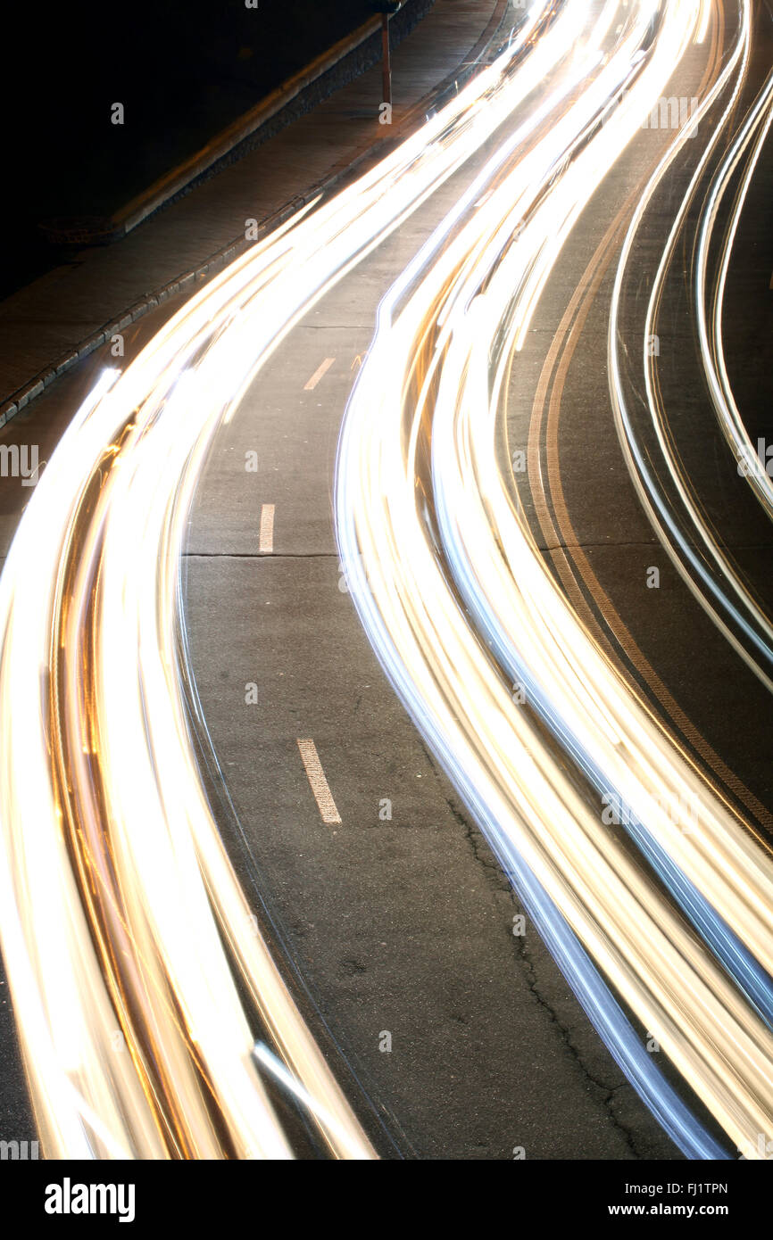 Night city road lights (long exposure Stock Photo - Alamy