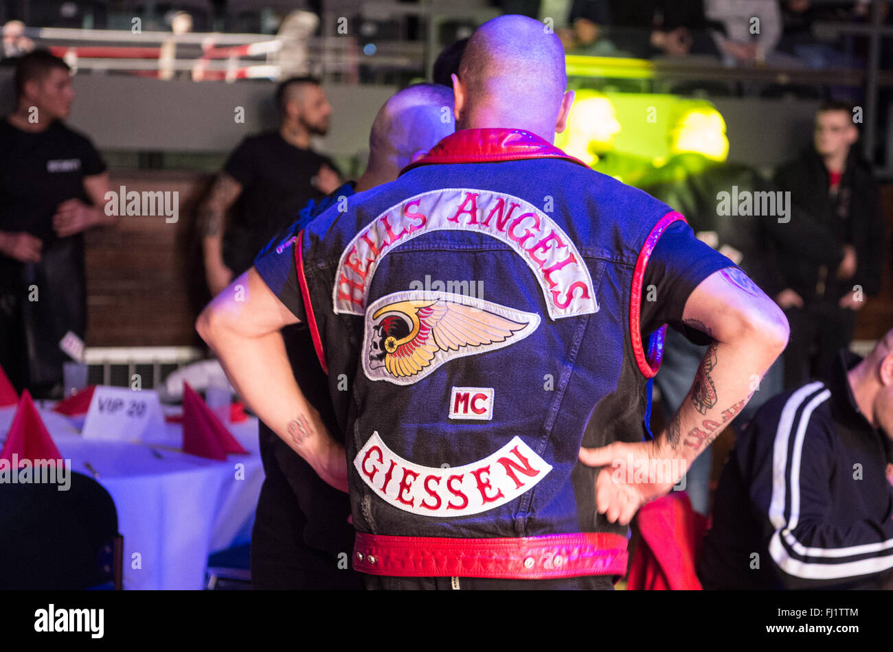 Offenbach, Germany. 26th Feb, 2016. Members of the biker group Hells ...