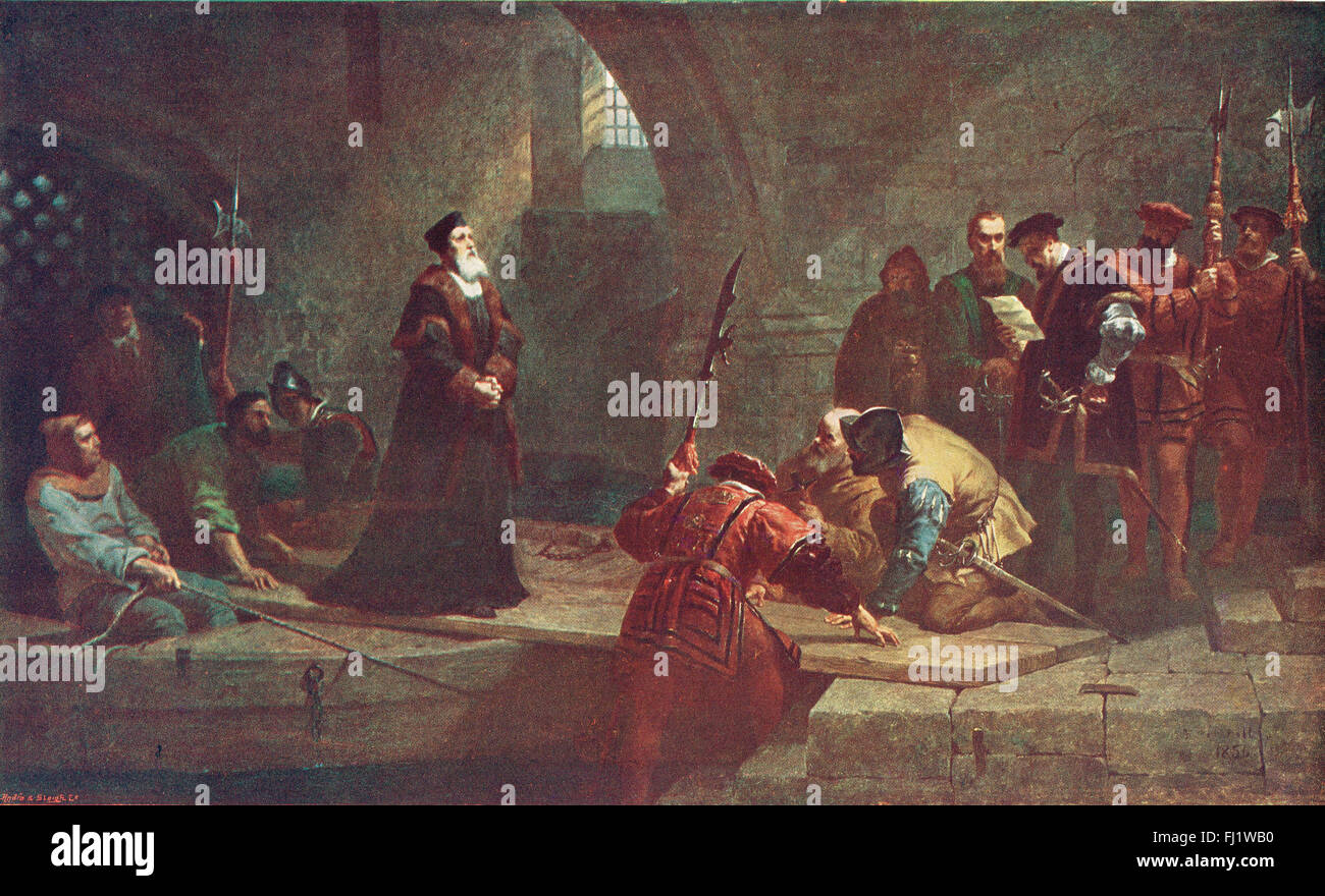 Thomas Cranmer at Traitor's Gate, Tower of London 1553 Stock Photo - Alamy