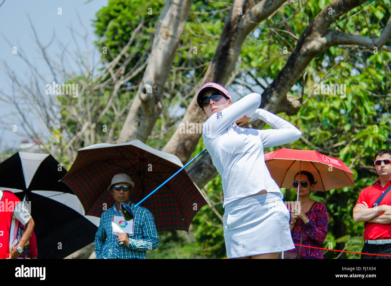 Chonburi, Thailand. 28th Feb, 2016. Sandra Gal of USA in Honda LPGA Thailand 2016 at Siam ...