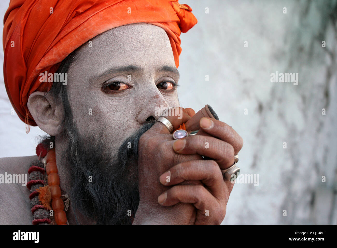 Portrait of Indian Rajasthan Rajasthani hindu man during Pushkar mela ...