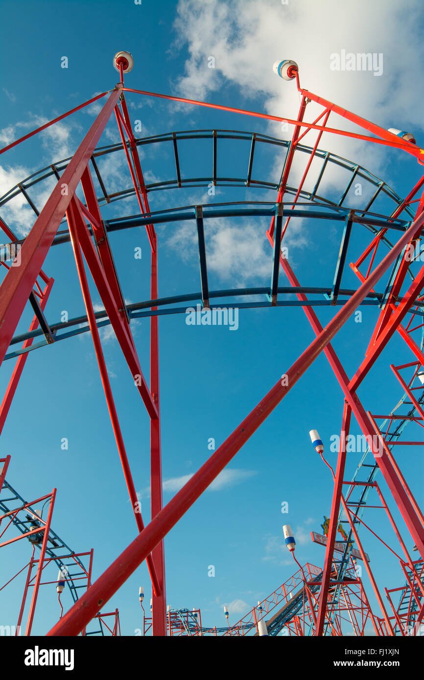 detail of a red rollercoaster Stock Photo - Alamy