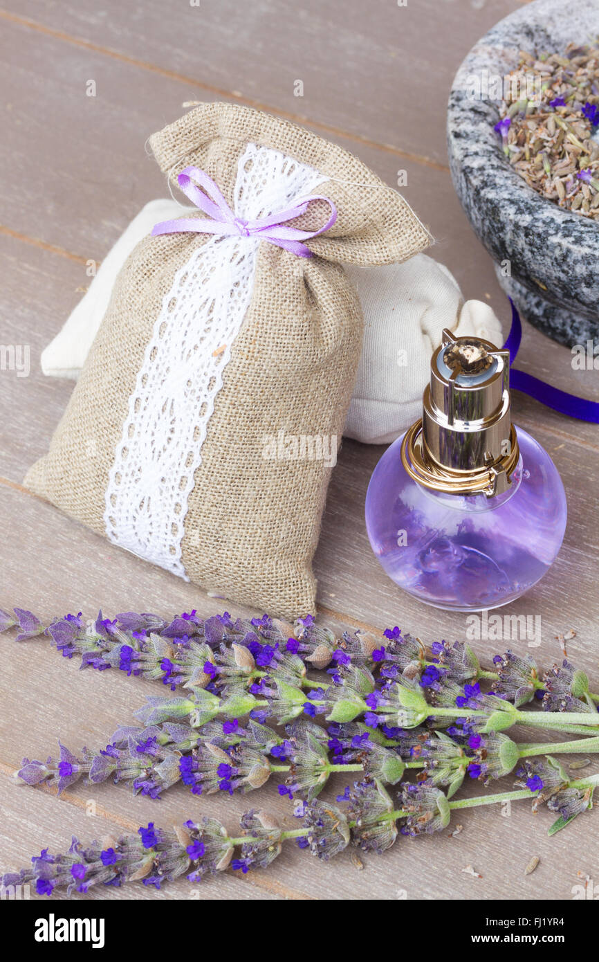 Lavender flowers spa Stock Photo - Alamy