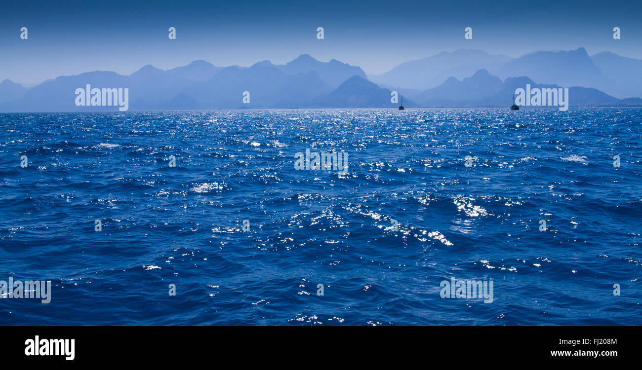 Blue cast seascape Stock Photo - Alamy
