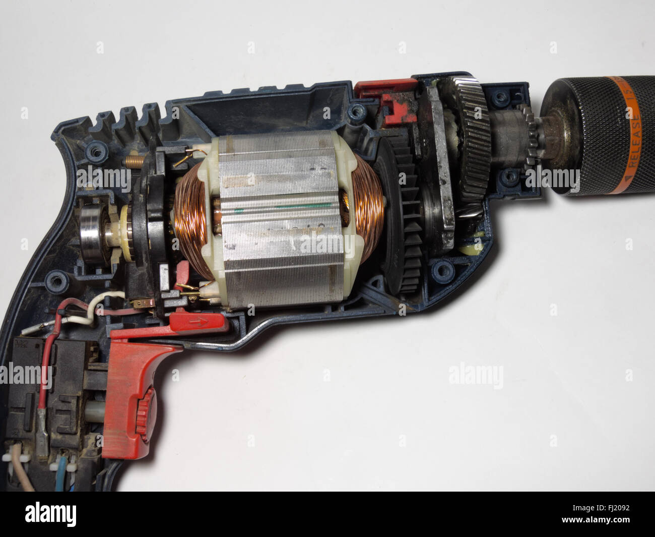the power drill is disassembled for repair Stock Photo - Alamy