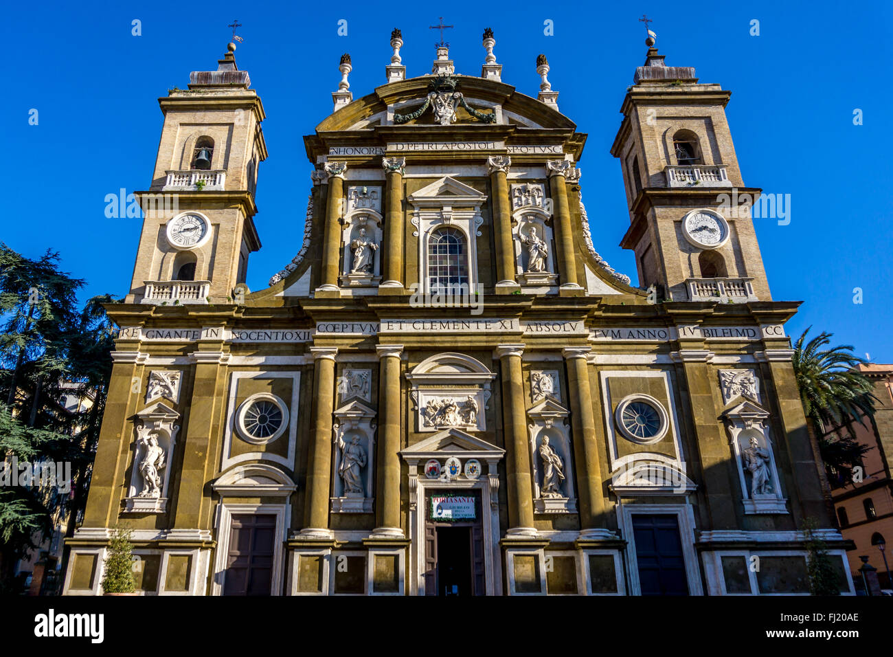Facade of the Cathedral of San Pietro Apostolo, Frascati, Lazio, Italy ...