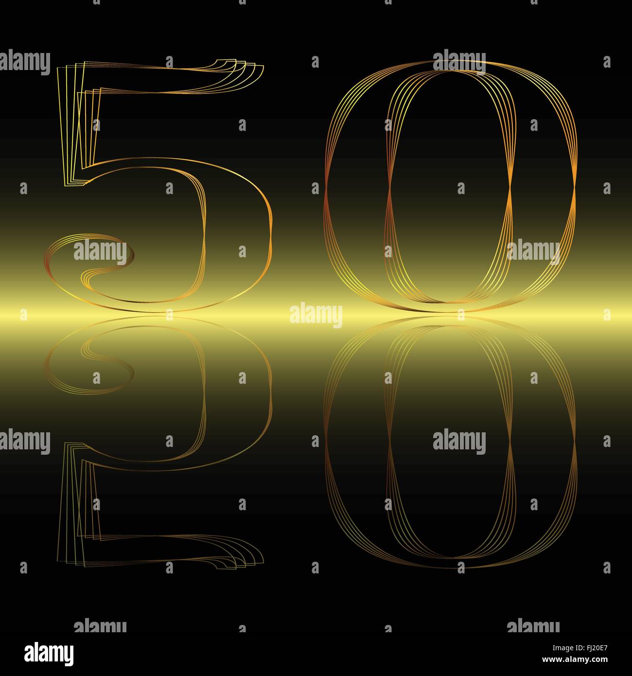 The numbers 50 in gold thread with reflections Stock Vector Image & Art ...