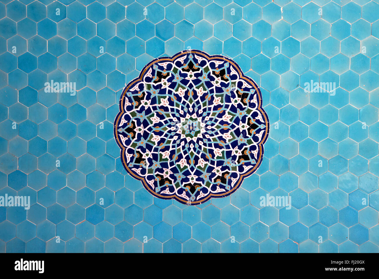 Blue tiles - details on architecture in Masjed Jame, Yazd , Iran Persia ...