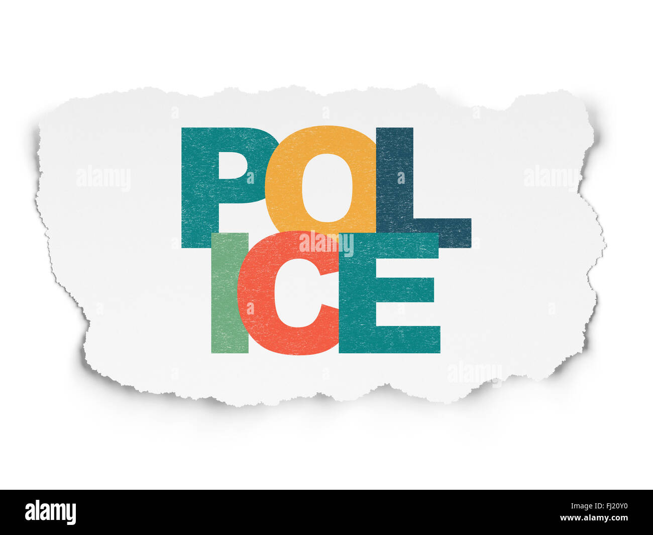 Law concept: Police on Torn Paper background Stock Photo - Alamy