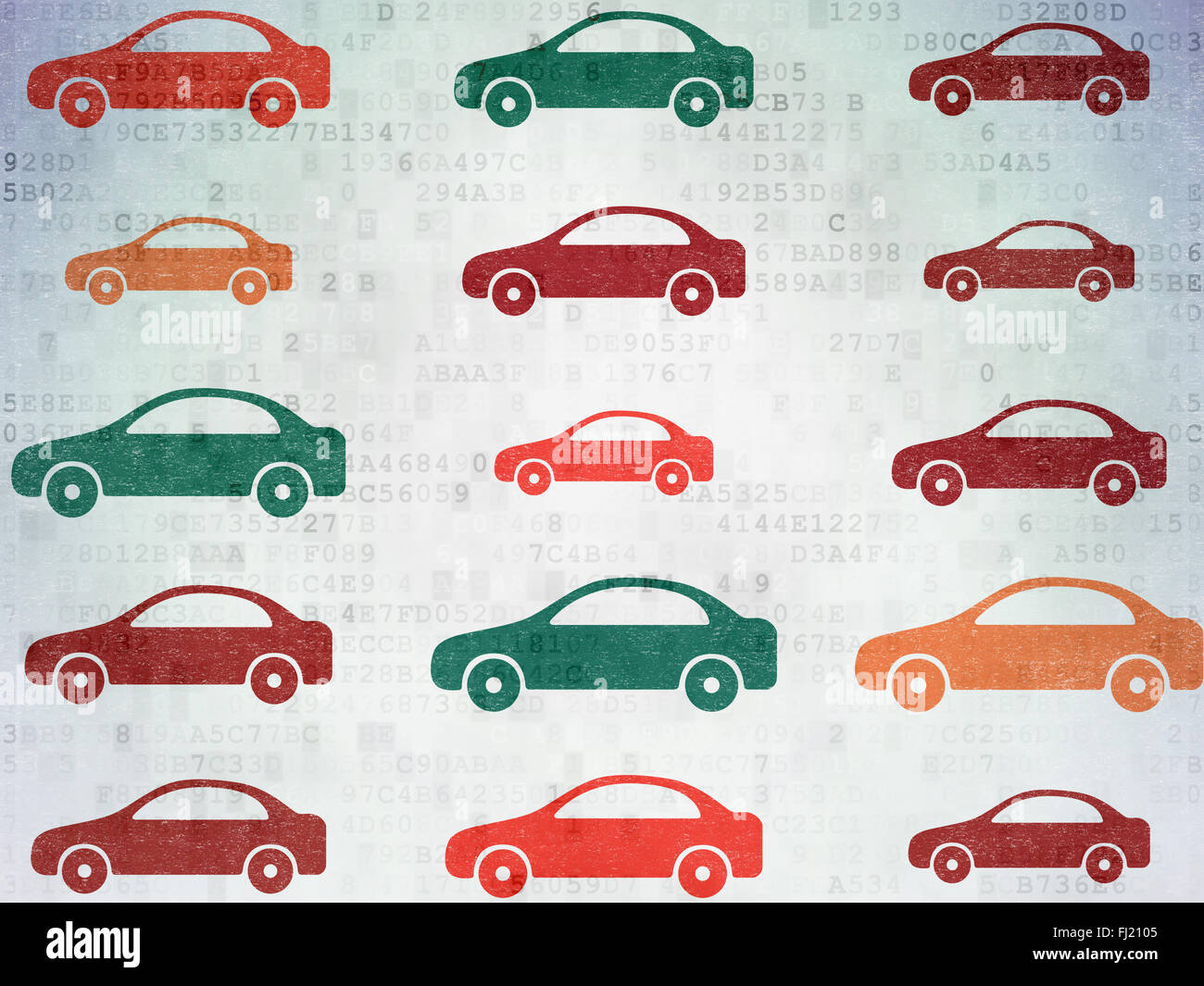 Vacation concept: Car icons on Digital Paper background Stock Photo - Alamy