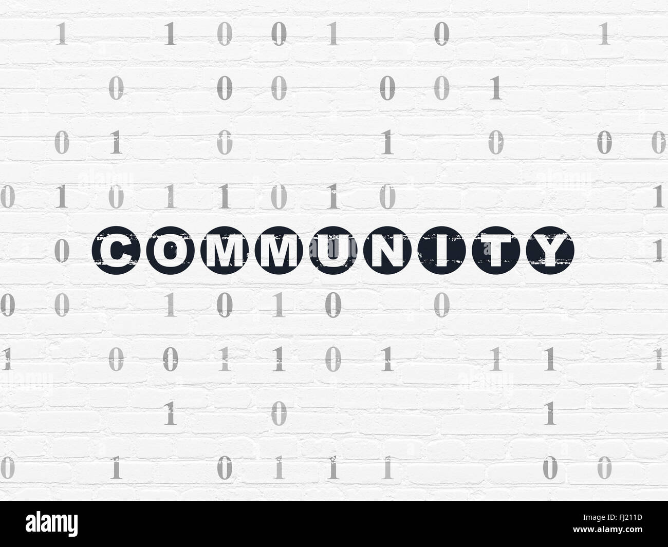 Social media concept: Community on wall background Stock Photo - Alamy