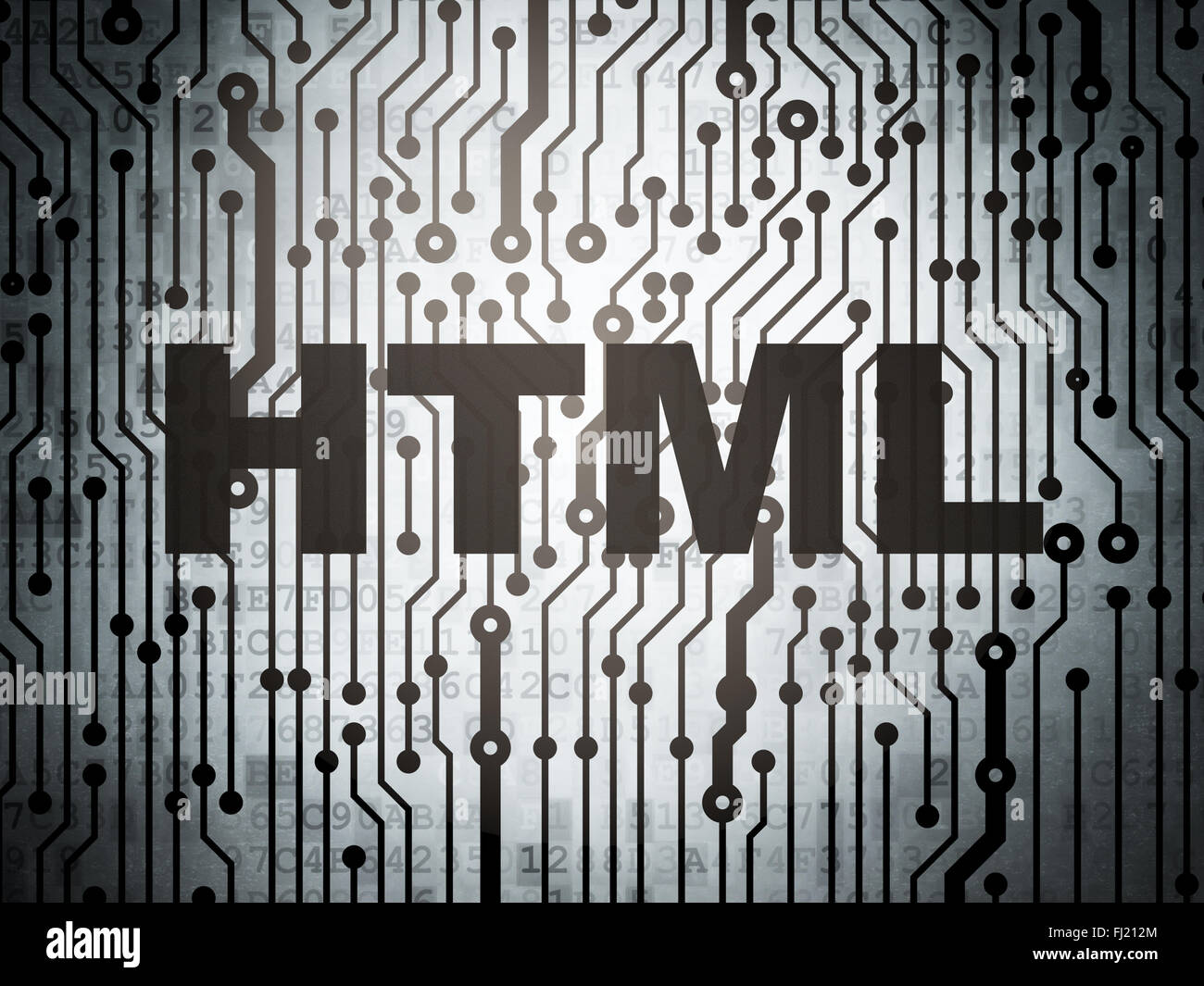 Software concept: circuit board with Html Stock Photo - Alamy