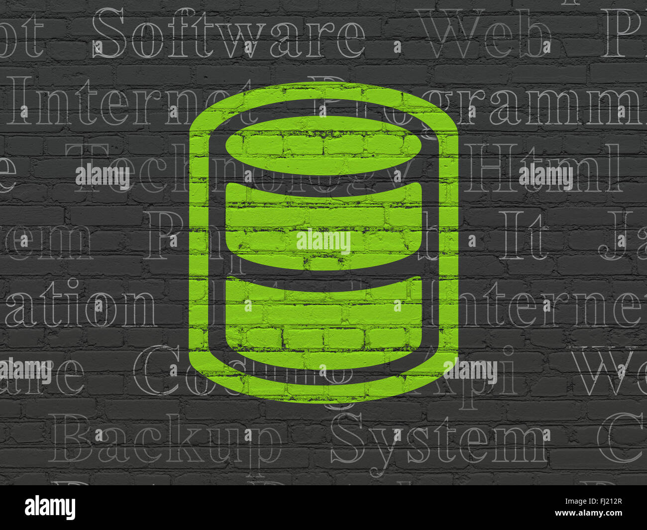 Database concept: Database on wall background Stock Photo - Alamy