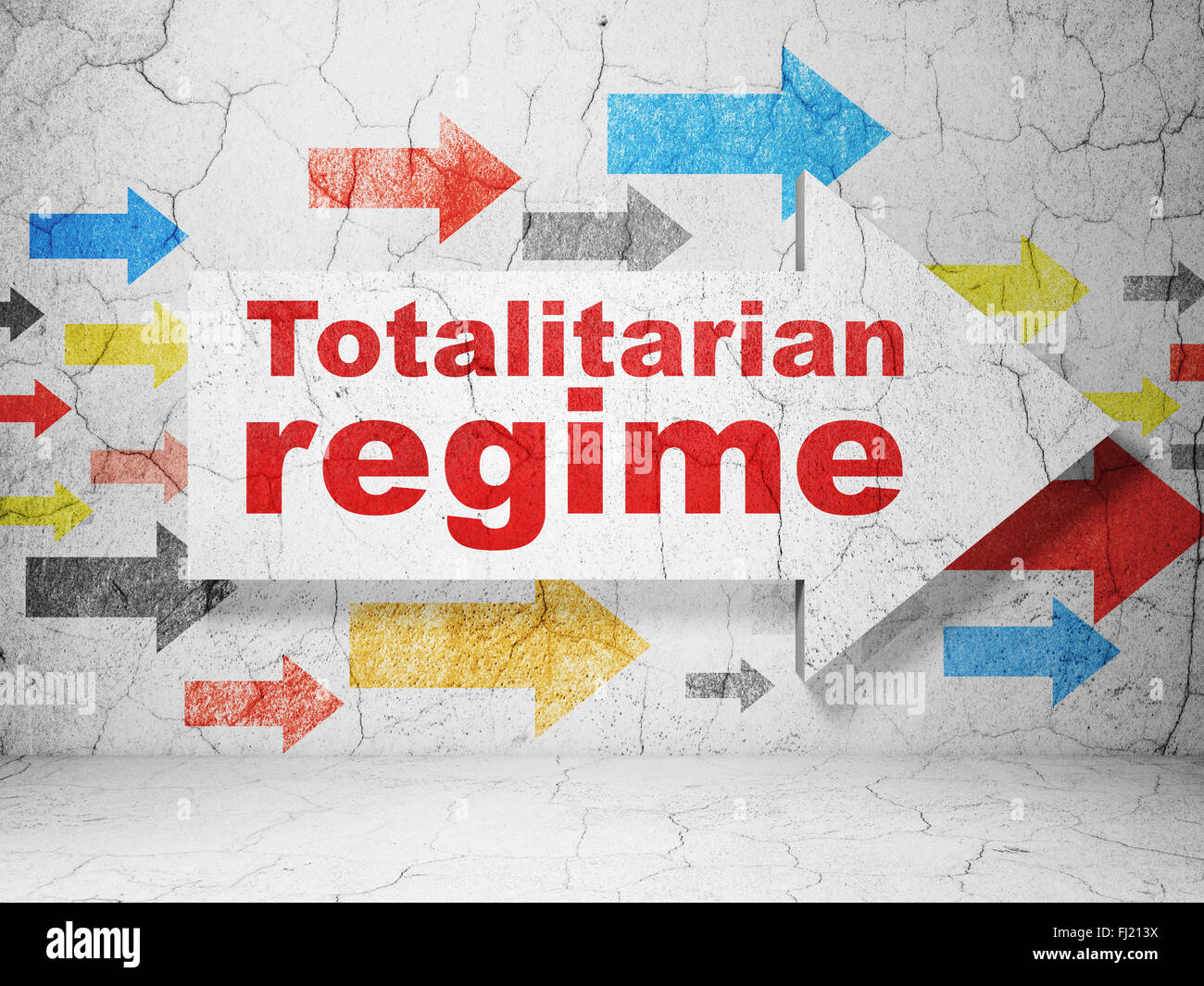 Political concept: arrow with Totalitarian Regime on grunge wall ...
