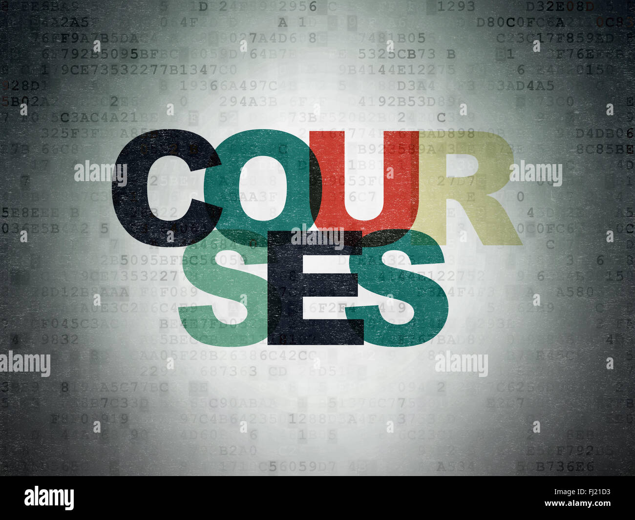 Learning concept: Painted multicolor text Courses on Digital Paper ...