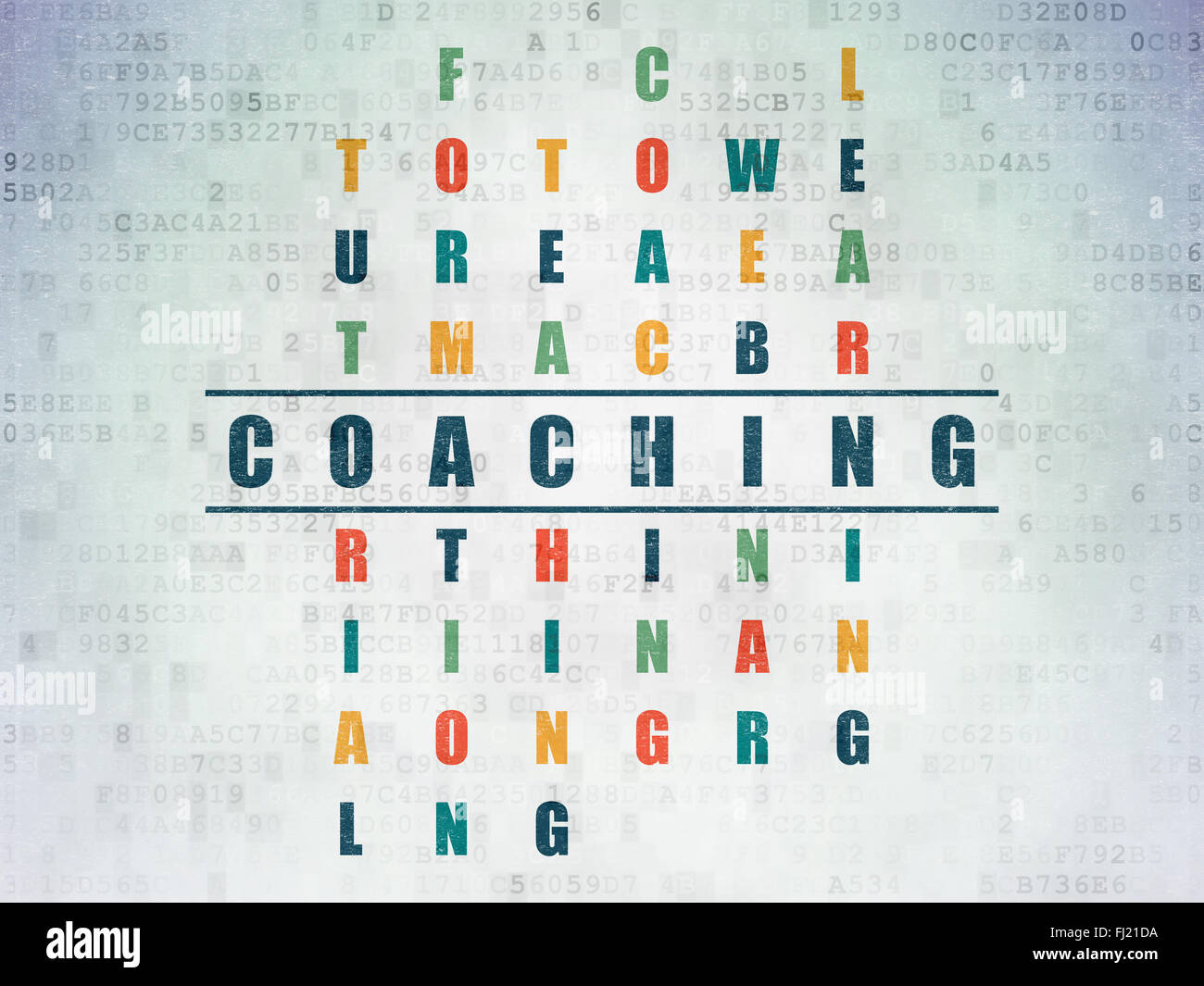 Education concept: Coaching in Crossword Puzzle Stock Photo - Alamy