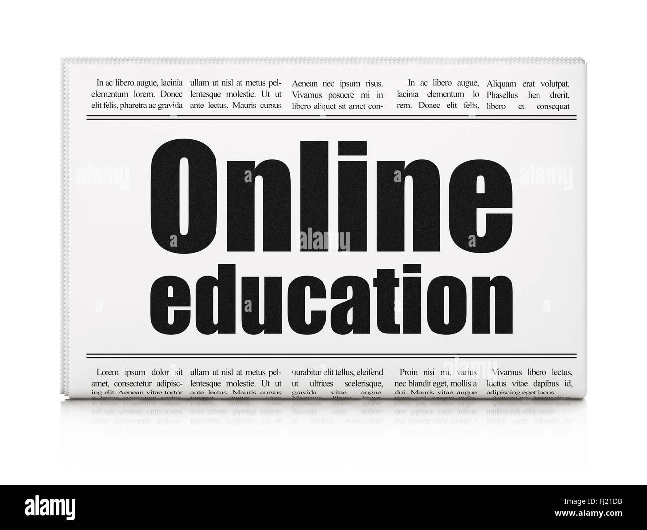 Studying concept: newspaper headline Online Education Stock Photo - Alamy