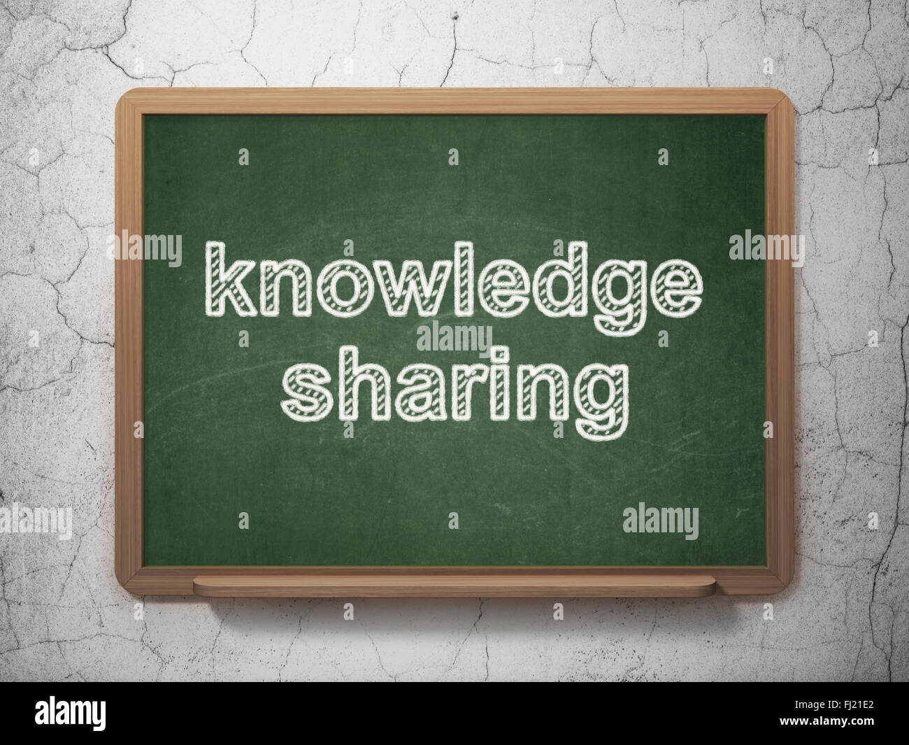 Studying concept: Knowledge Sharing on chalkboard background Stock ...