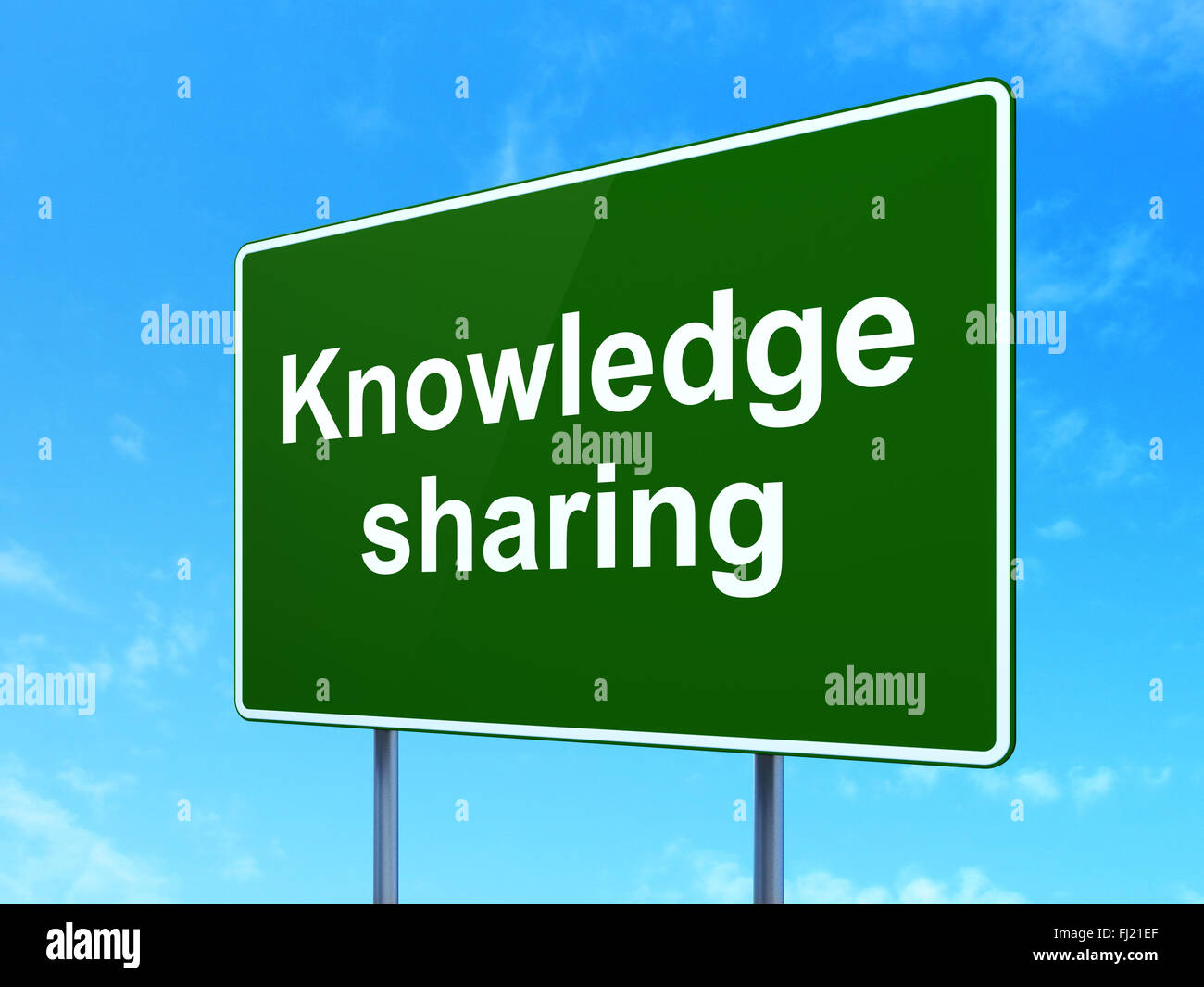 Learning concept: Knowledge Sharing on road sign background Stock Photo ...