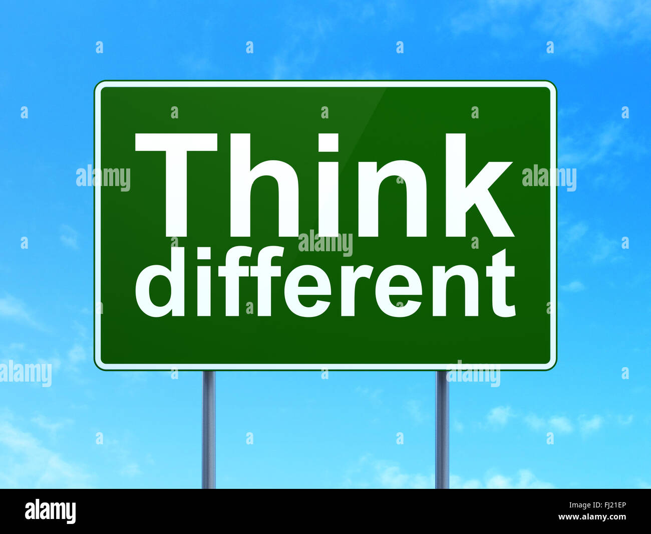 Studying concept: Think Different on road sign background Stock Photo ...