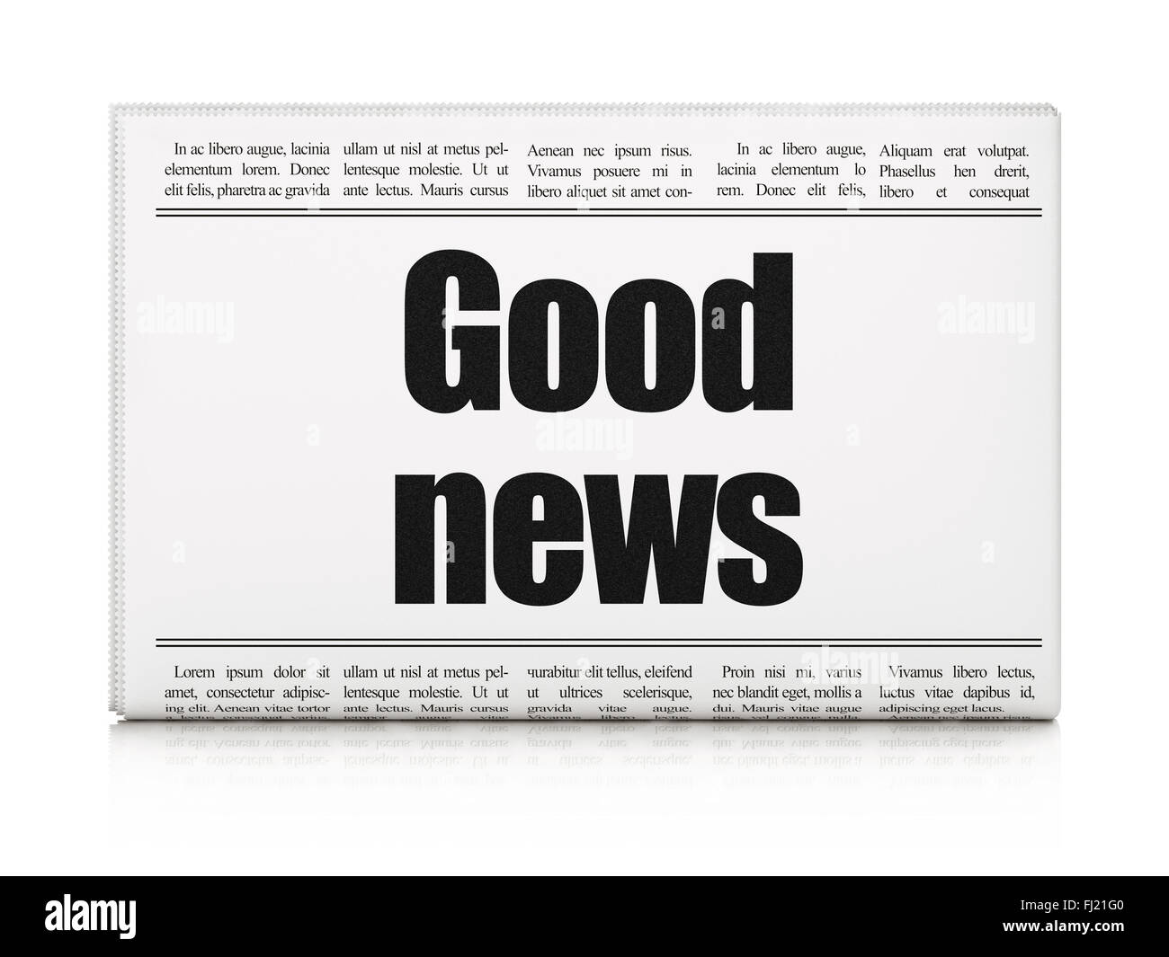 News concept: newspaper headline Good News Stock Photo - Alamy