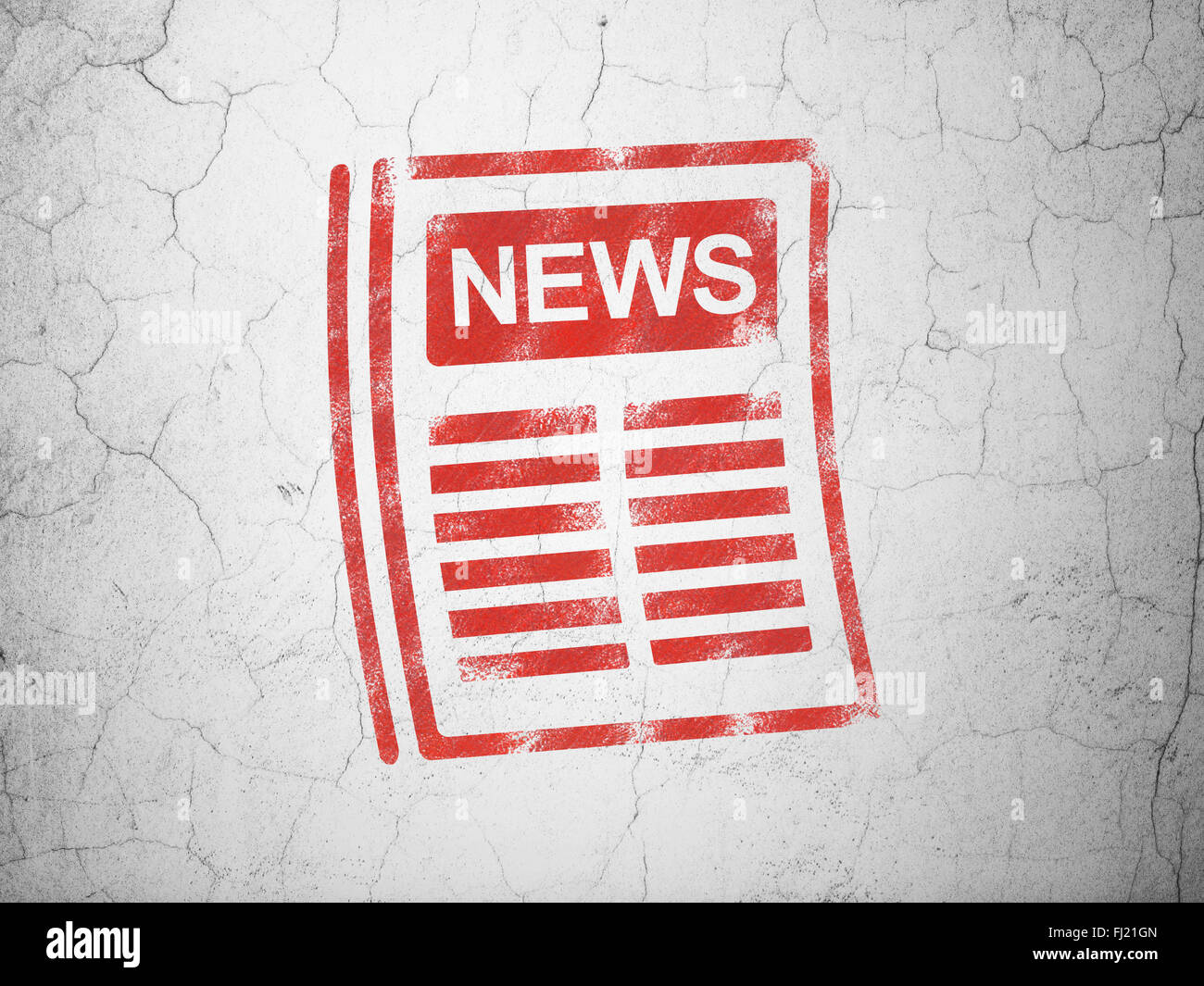 News concept: Red Newspaper on textured concrete wall background Stock ...