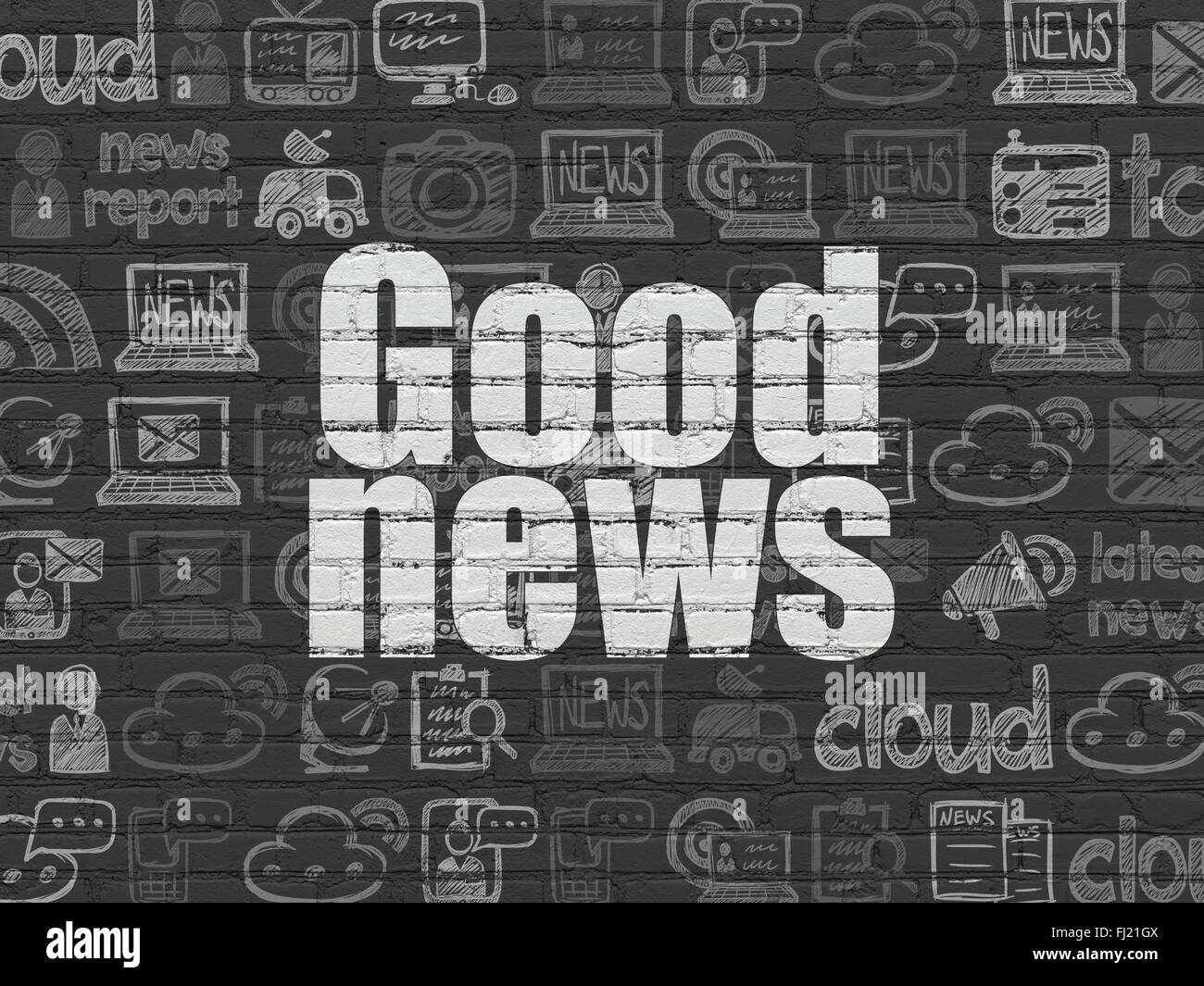 News concept: Good News on wall background Stock Photo - Alamy