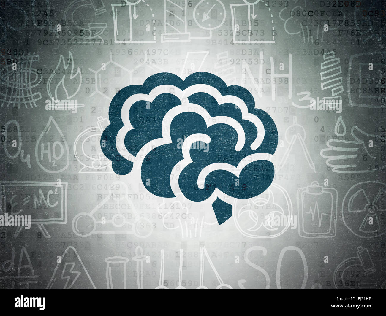 Science concept: Brain on Digital Paper background Stock Photo - Alamy