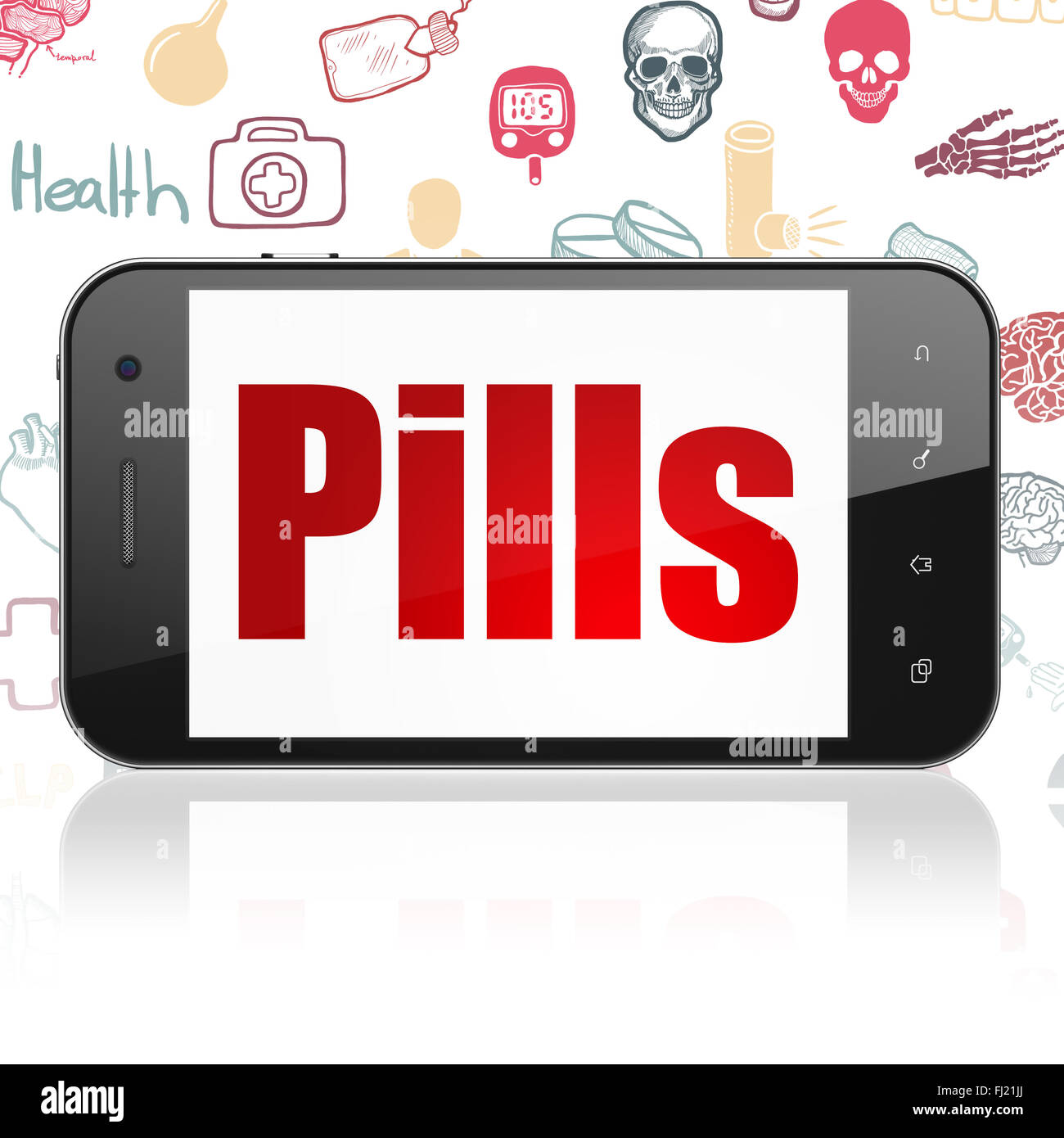 Healthcare concept: Smartphone with Pills on display Stock Photo - Alamy