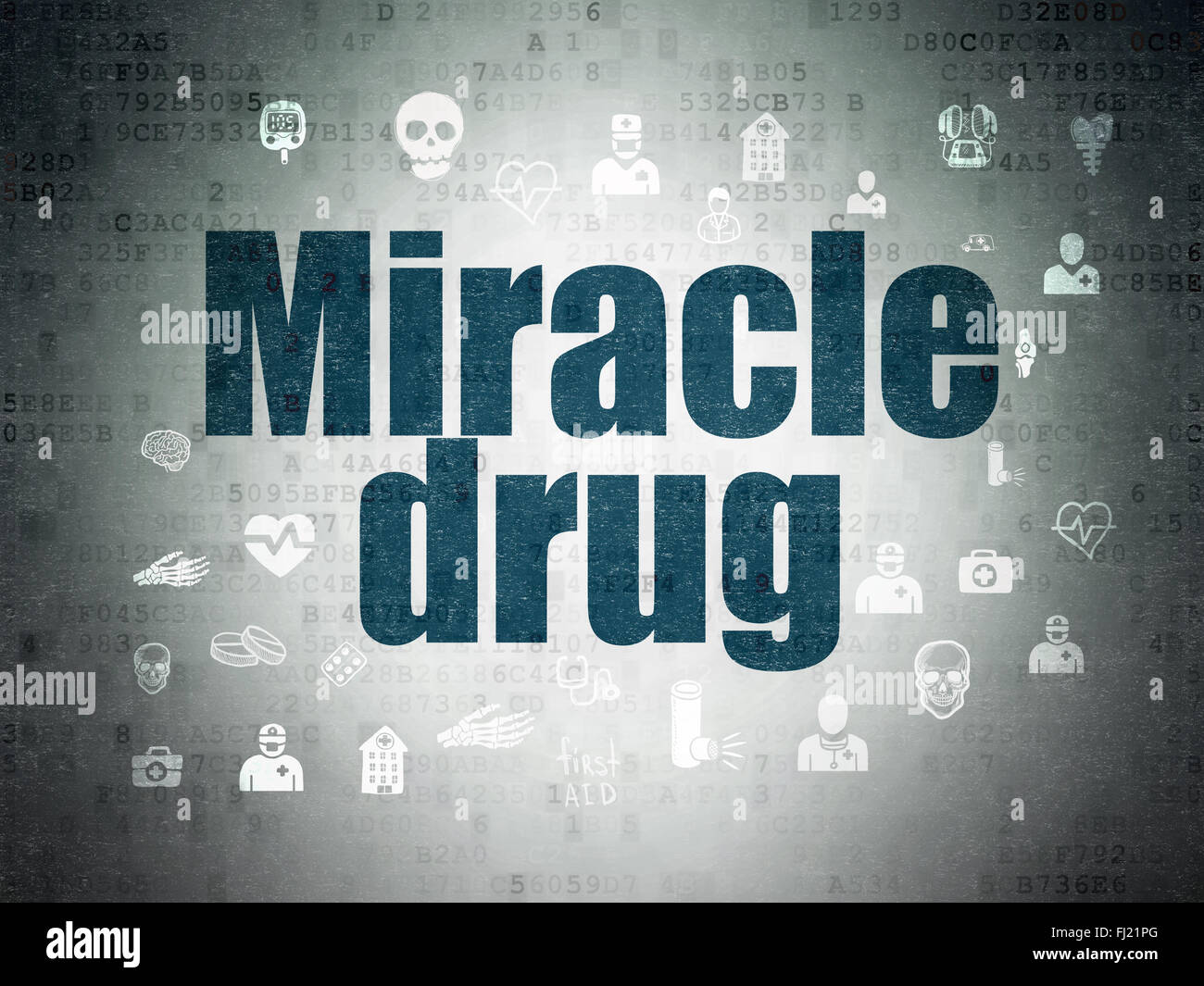 Medicine concept: Miracle Drug on Digital Paper background Stock Photo ...