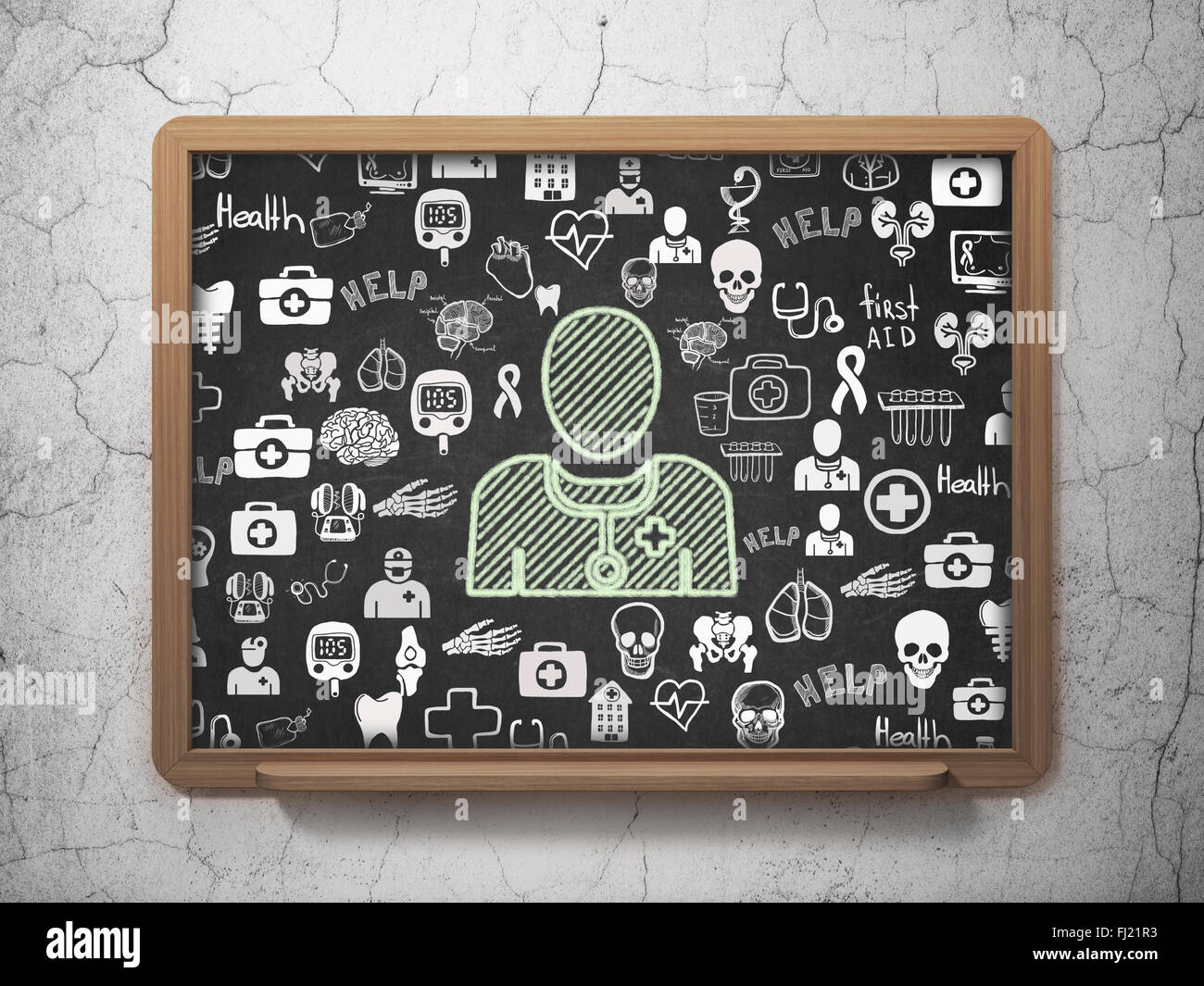 Healthcare concept: Doctor on School Board background Stock Photo - Alamy