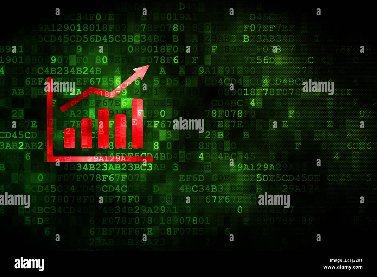 Advertising concept: Growth Graph on digital background Stock Photo - Alamy