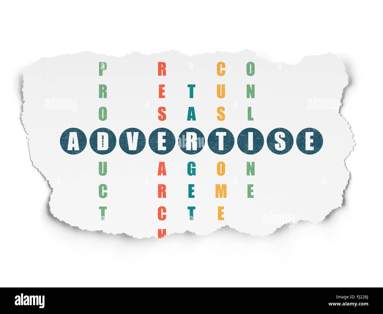 Advertising concept: Advertise in Crossword Puzzle Stock Photo - Alamy