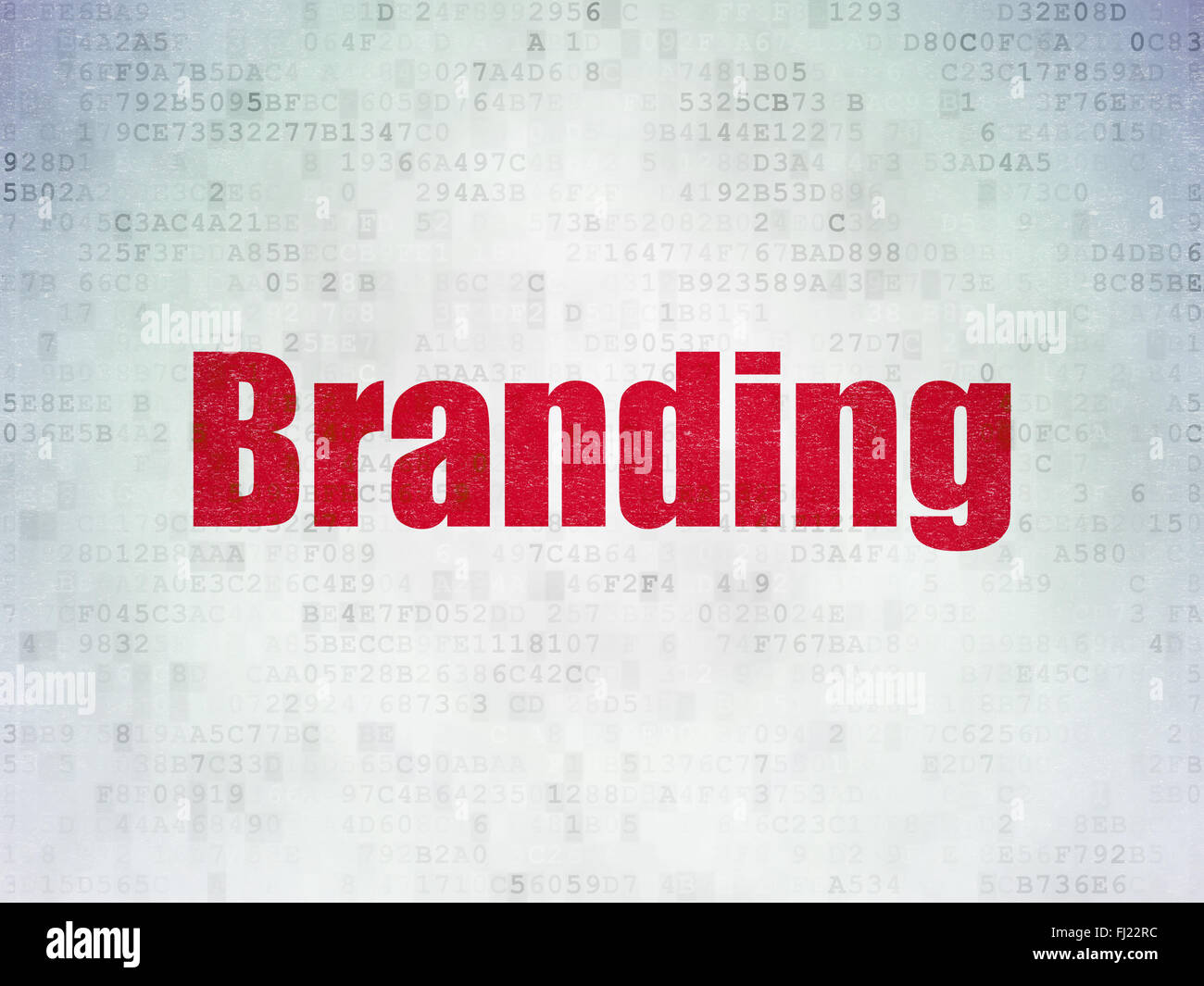 Advertising concept: Painted red word Branding on Digital Paper ...