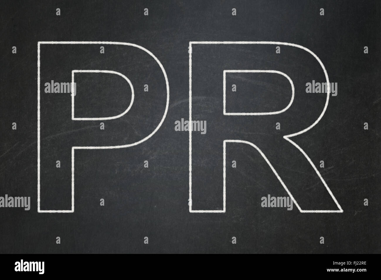 Advertising concept: PR on chalkboard background Stock Photo - Alamy