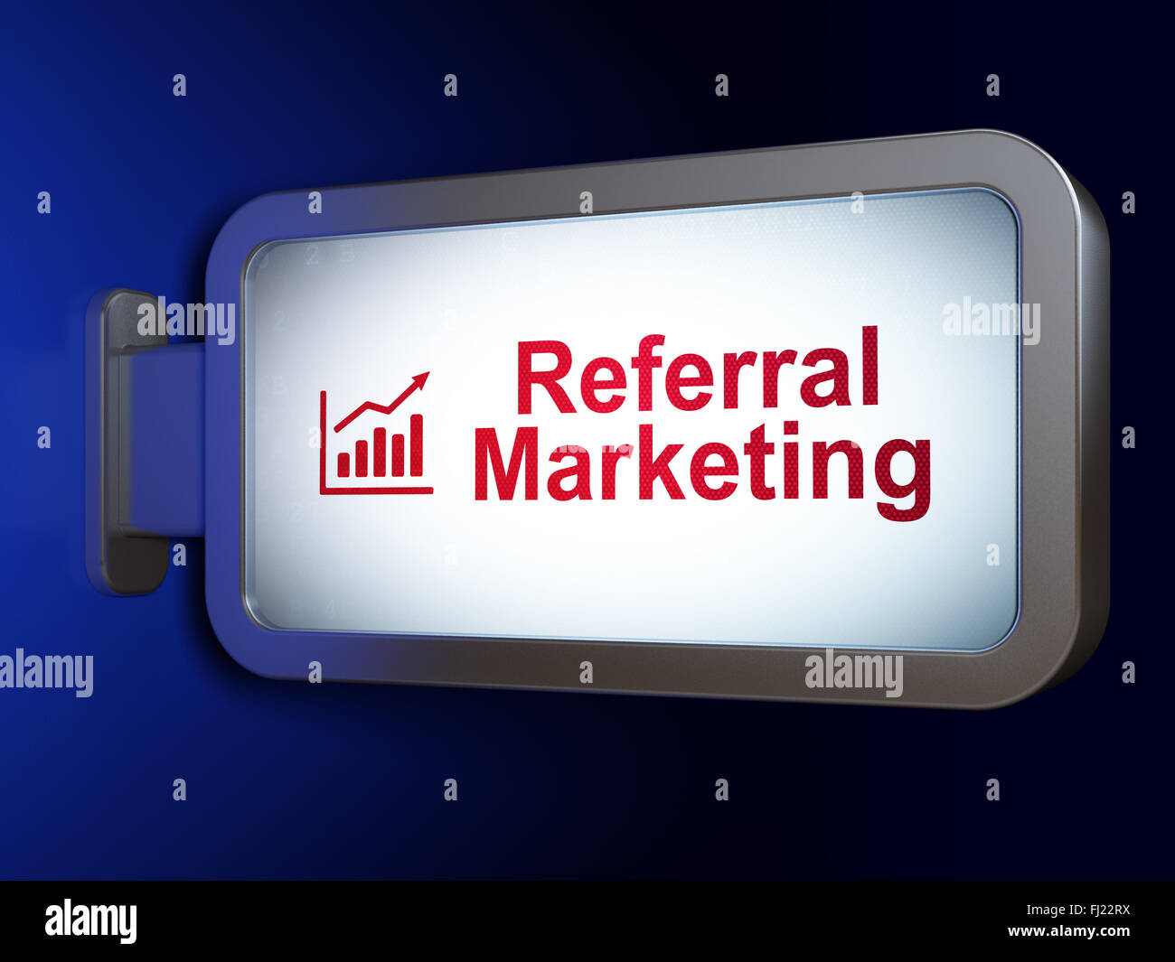 Advertising concept: Referral Marketing and Growth Graph on billboard ...