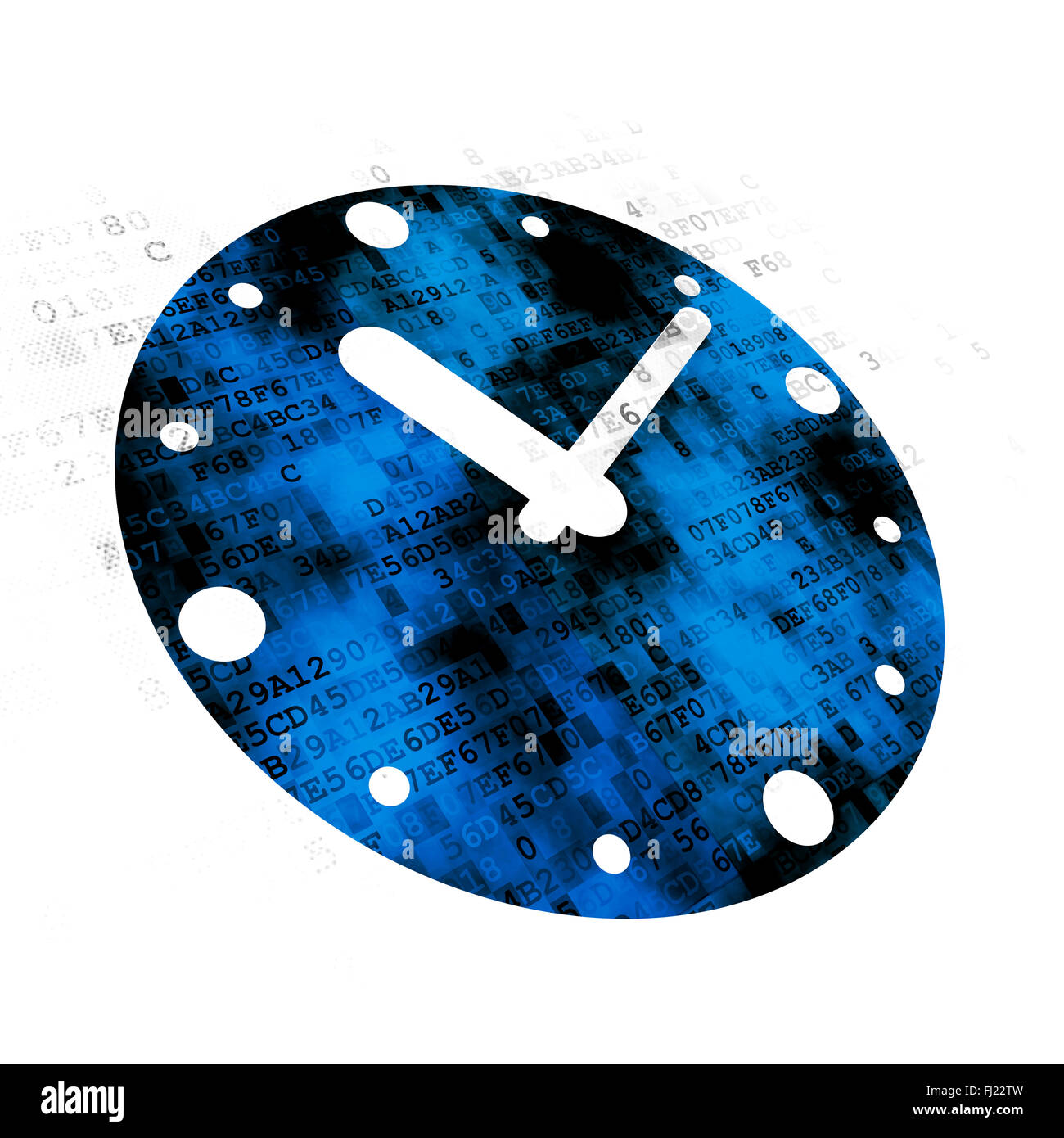 Time concept: Clock on Digital background Stock Photo - Alamy