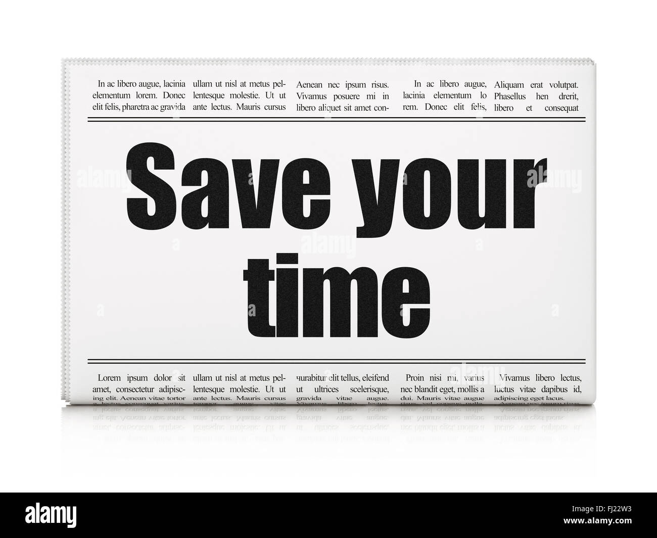 Timeline concept: newspaper headline Save Your Time Stock Photo - Alamy