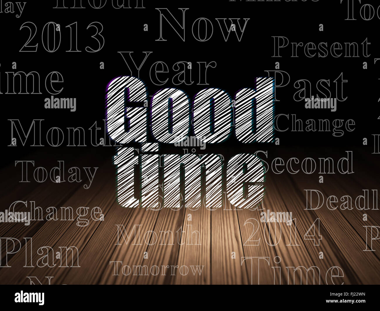 Timeline concept: Good Time in grunge dark room Stock Photo - Alamy