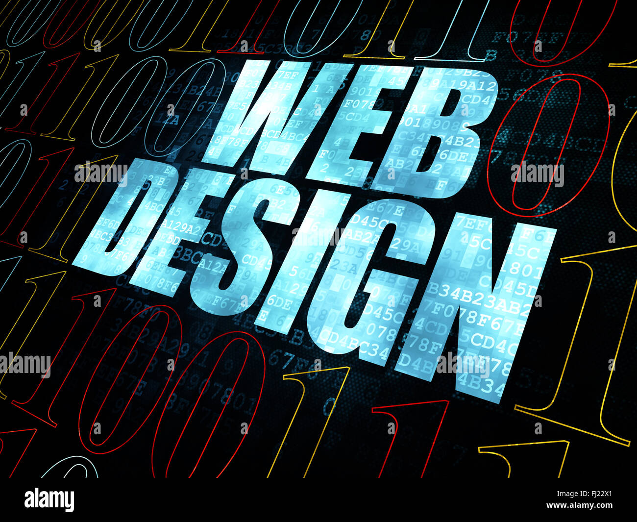 Web development concept: Web Design on Digital background Stock Photo ...